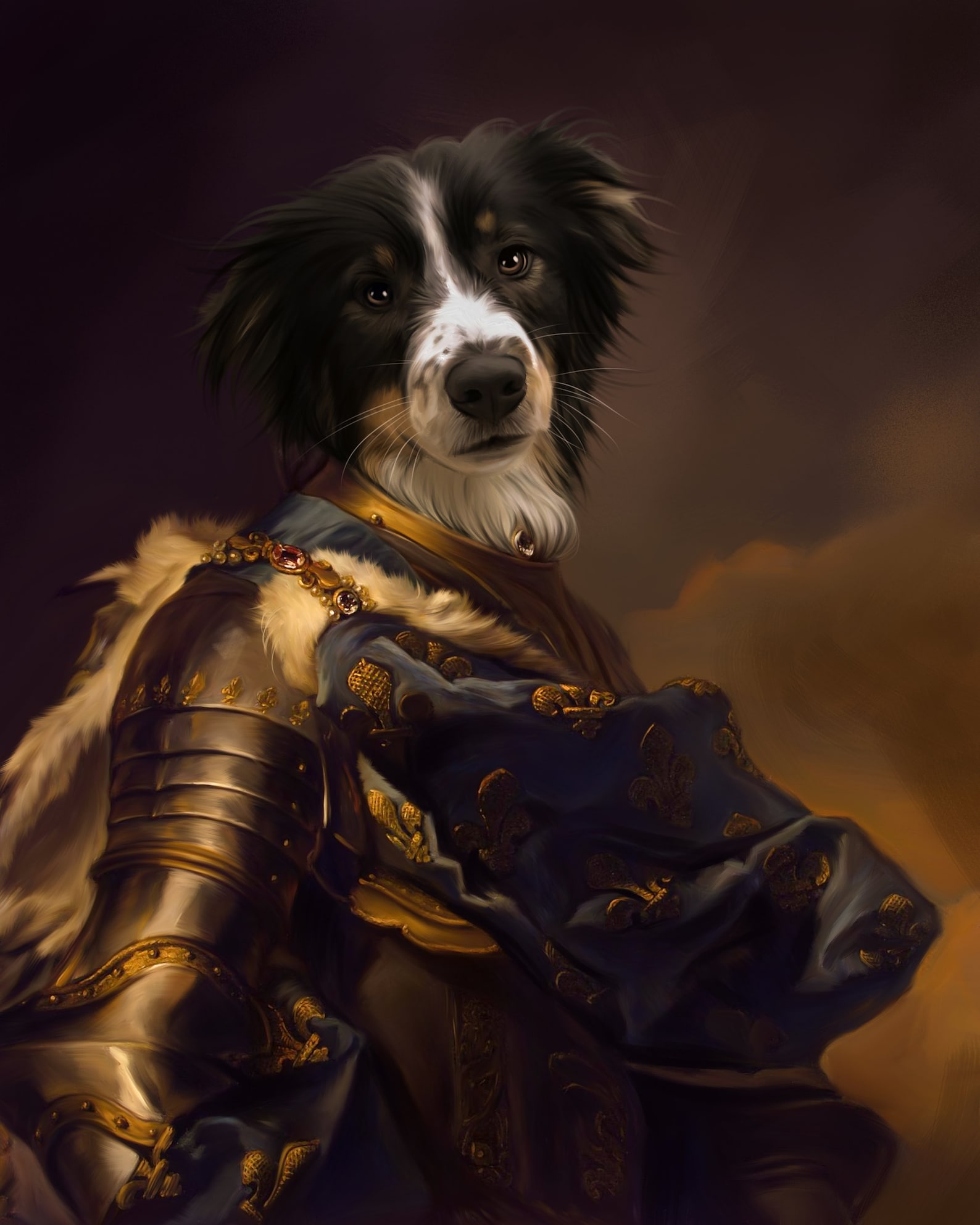 Custom Knight Dog Portrait, Custom Pet Portrait, Knight Pet,regal Pet ...