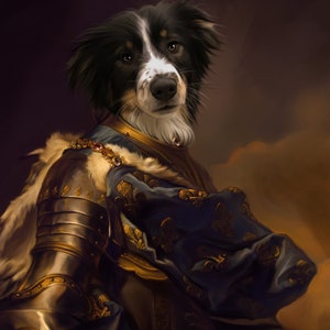 Custom Knight Dog Portrait, Custom Pet Portrait, Knight Pet,regal Pet ...