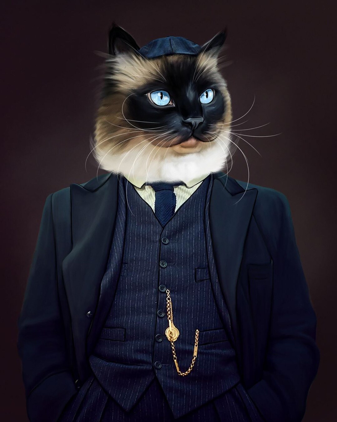 Ragdoll Cat Custom Portrait, Rag Pet Royal Portrait, Custom Cat Owner ...