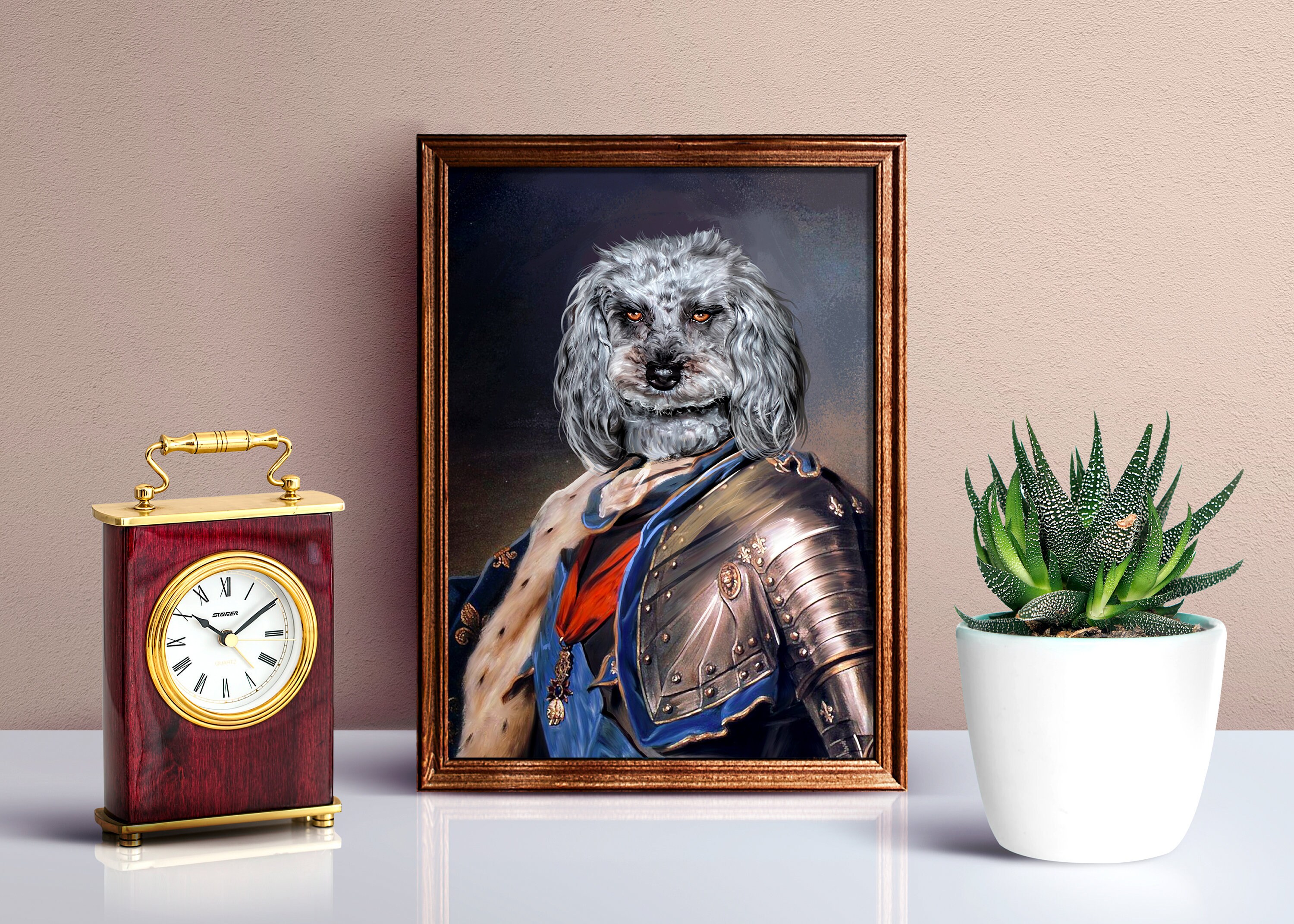Custom Knight dog portrait custom pet portrait knight | Etsy