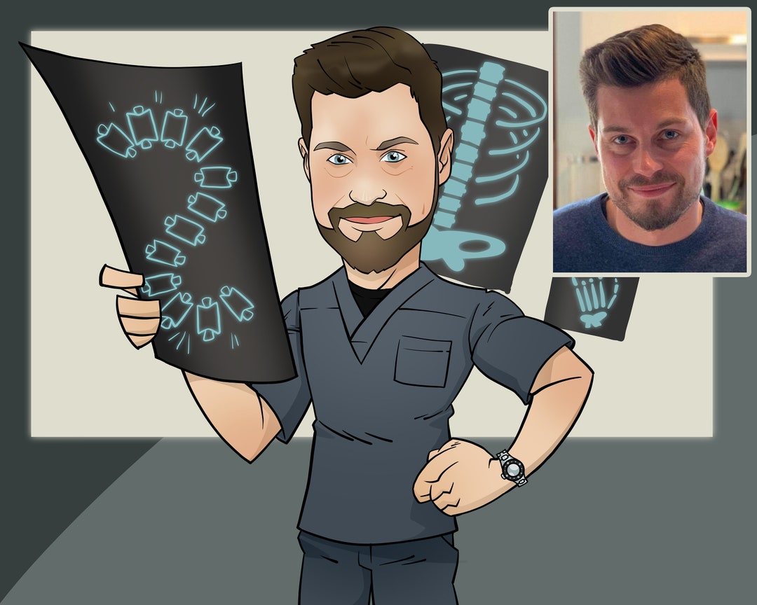Orthopedist Gift, Chiropractor Gift - Custom Cartoon Caricature ...