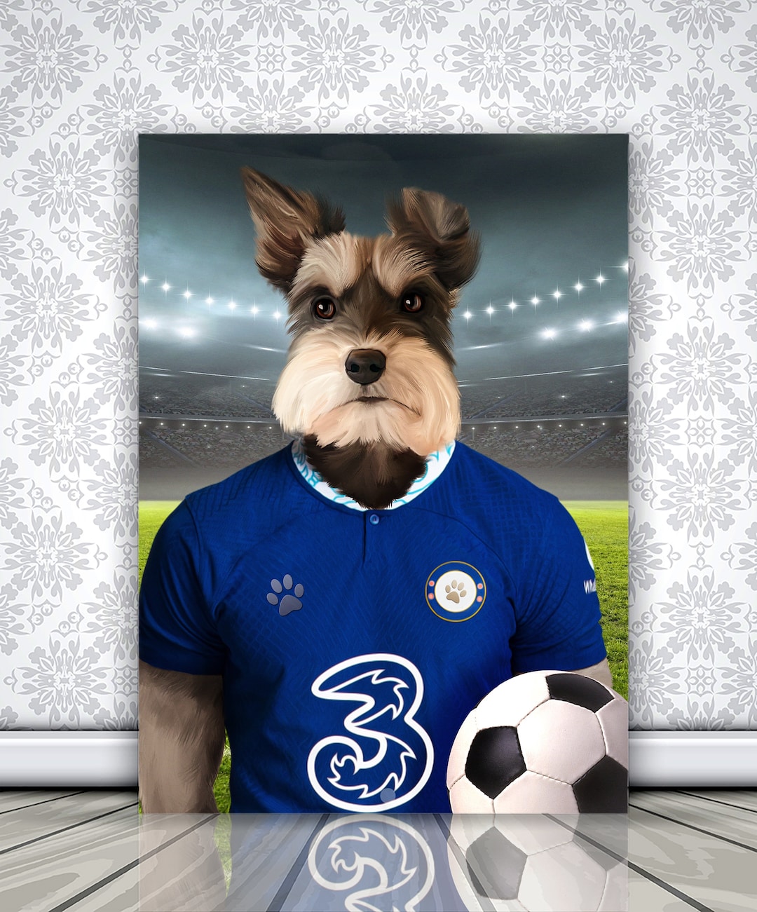 English Soccer Dog, Football Pet, Custom Pet Portrait, Football Lover ...