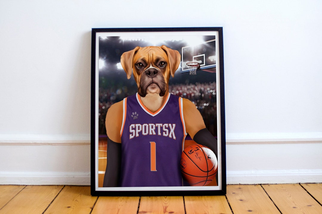 Phoenix Basketball Gift, Suns NBA Gift, Custom Pet Portrait, NBA Gift ...