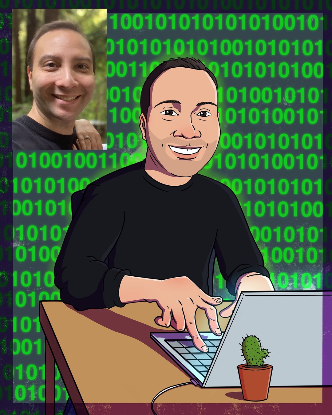 Programmer Christmas Gift - Custom Cartoon Portrait, Software Engineer ...