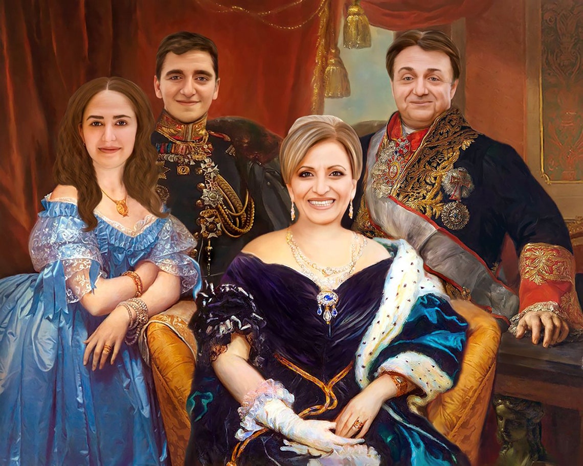 Custom Royal Family Portrait Royal Portrait Personalized - Etsy