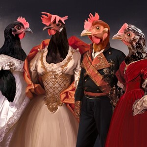 Custom Hen Portrait, Custom Pet Portrait, Chicken Lover Gift, Regal Pet ...