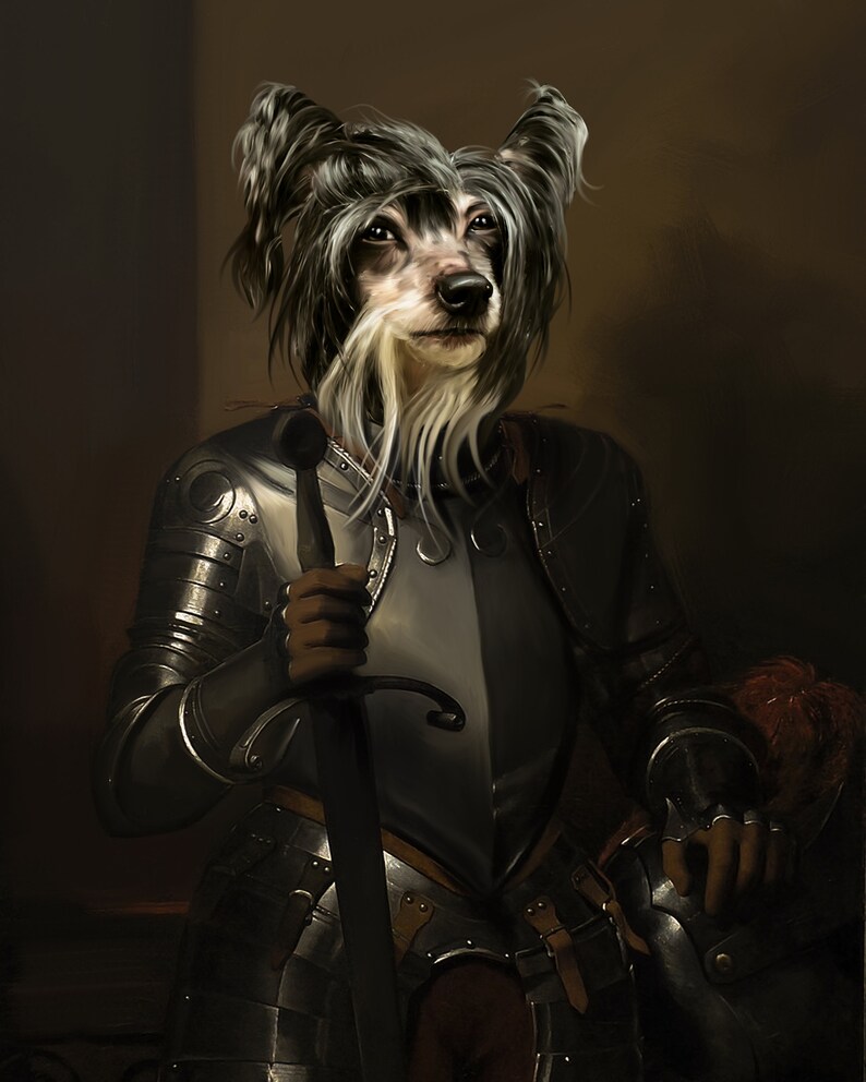 Custom Knight Dog Portrait, Custom Pet Portrait, Knight Pet,regal Pet ...