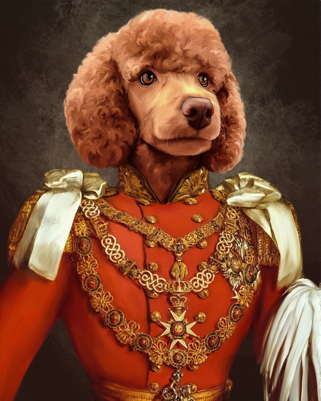 Custom Royal Poodle Portrait: Unique Pet Owner Gift - Etsy