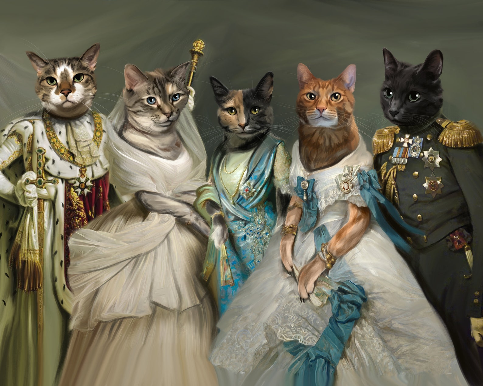 Regal Pet Portrait Military Cat Art Soldier Pet Custom Cat - Etsy