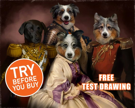 Royal Dog Portrait From Photo Christmas Gift Custom Pet Portrait Dog Memorial Gift Etsy UK