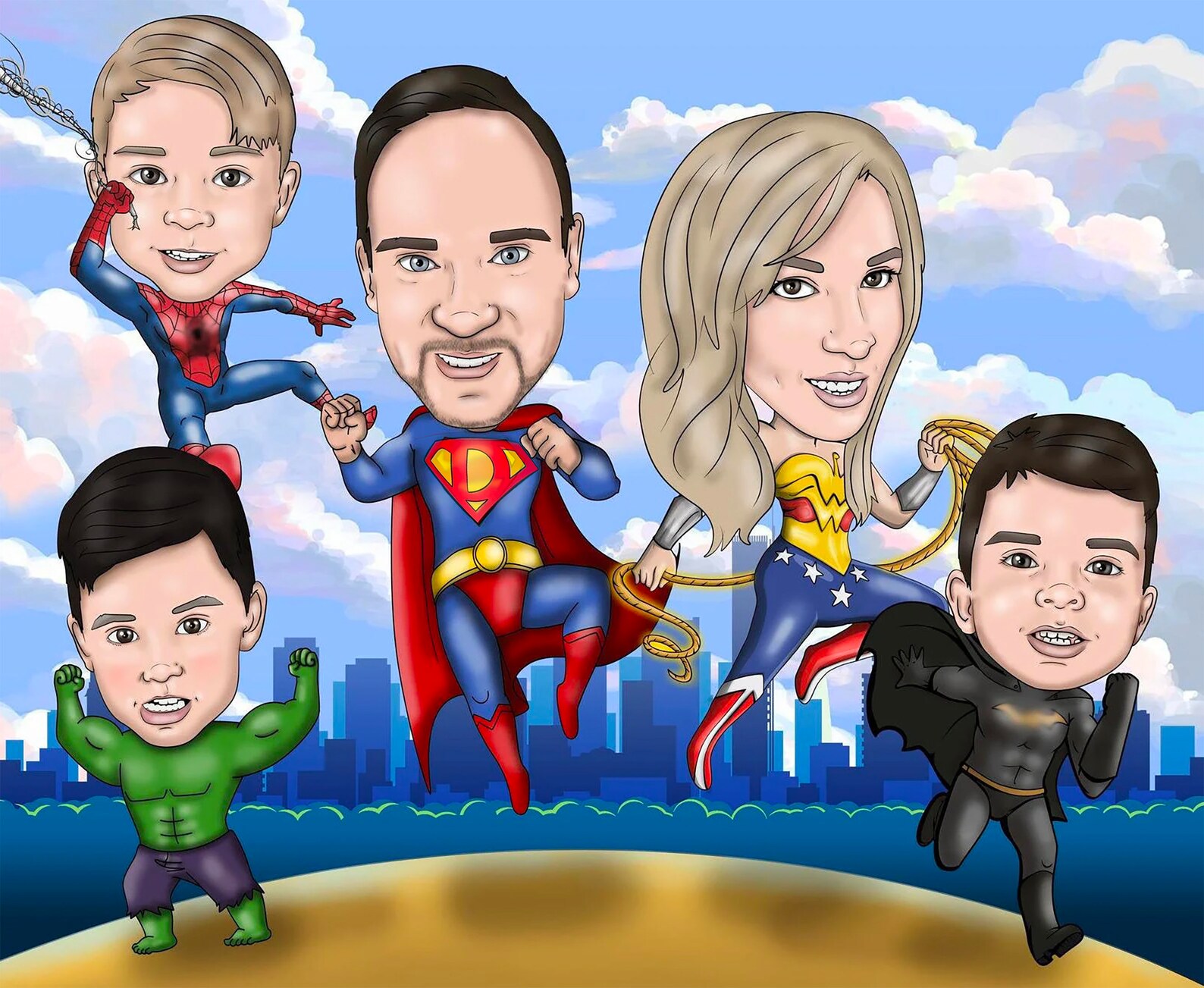 Fathers Day Gift Super Hero Custom Portrait Superhero Custom - Etsy