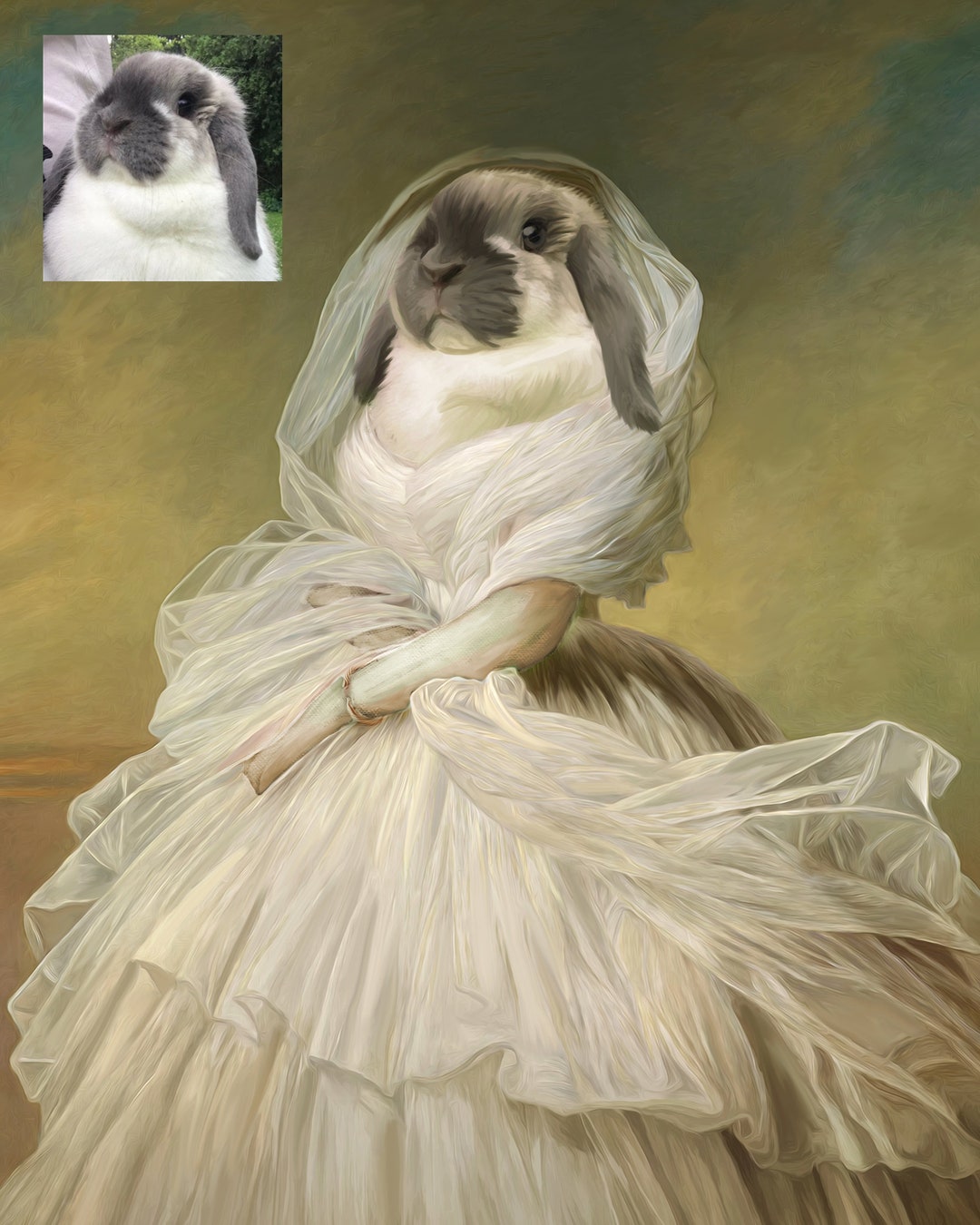 Female Rabbit Princess Portrait Rabbit Owner Christmas Gift - Etsy