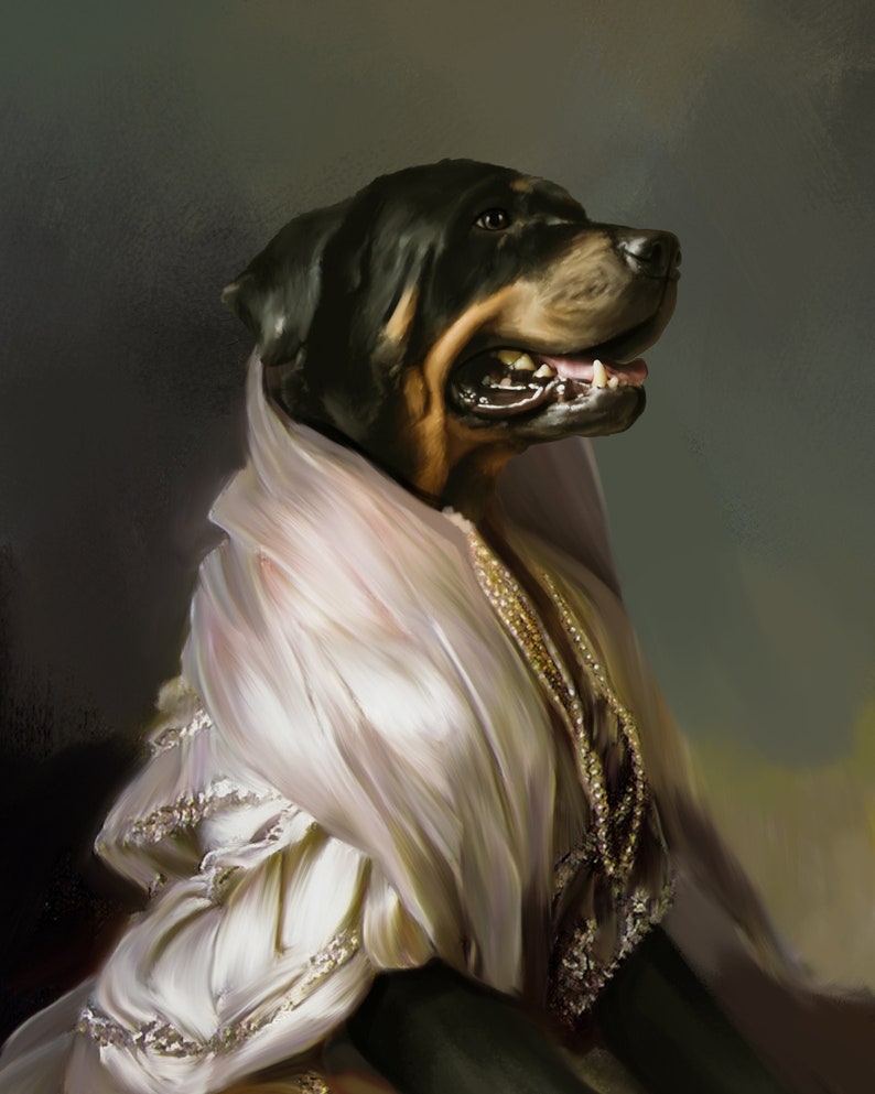 Rottweiler Regal Portrait Rottweiler Owner Gift Custom Royal | Etsy