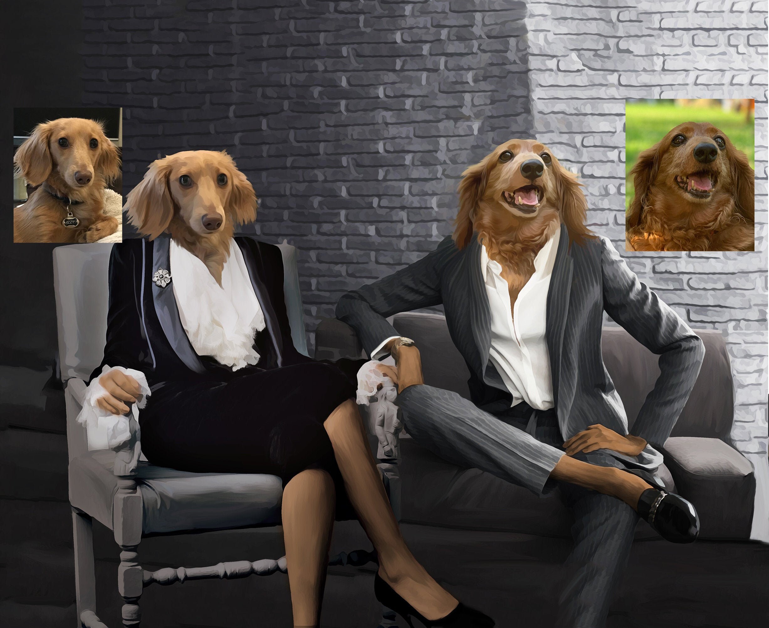 Businesswoman Female Dog Portrait dog lover and owner gift | Etsy