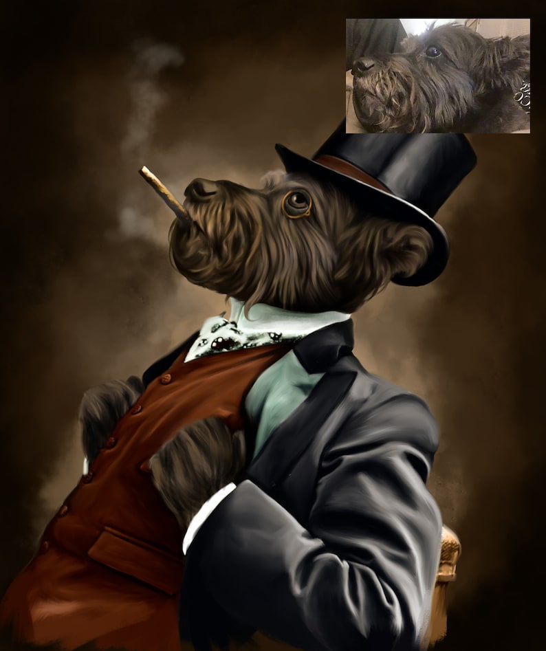 Custom "gentleman Dog" Portrait. Royal Pet Portrait, Great Gift for Dog ...