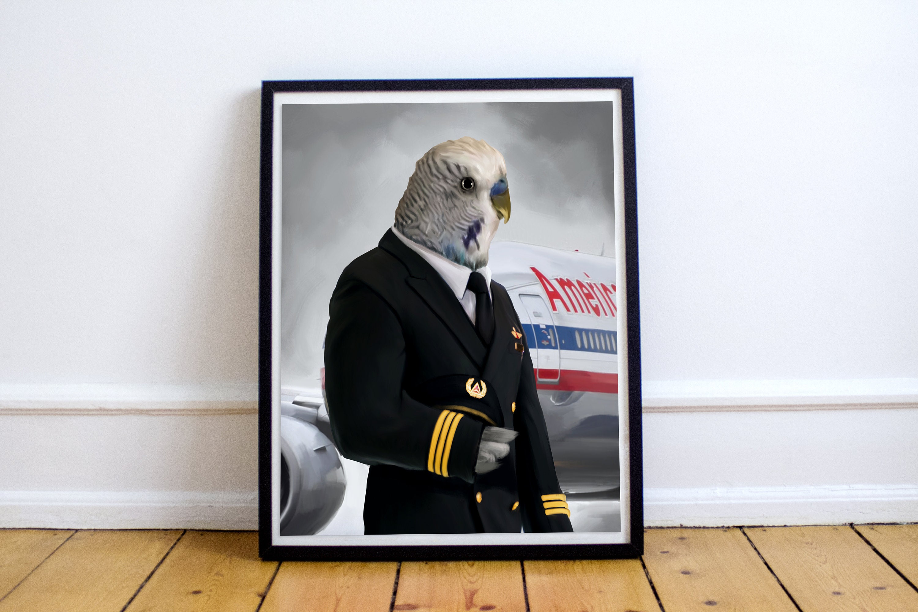 Parrot Owner Gift Custom Pet Portrait Parrot Lover Gift - Etsy