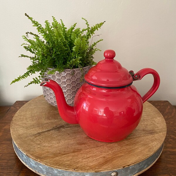 Red Teapot - Etsy