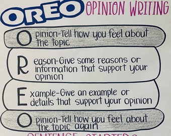 Opinion/persuasive Oreo Writing Anchor Chart - Etsy