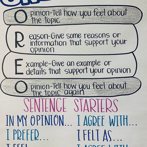 OREO Writing Chart - Etsy