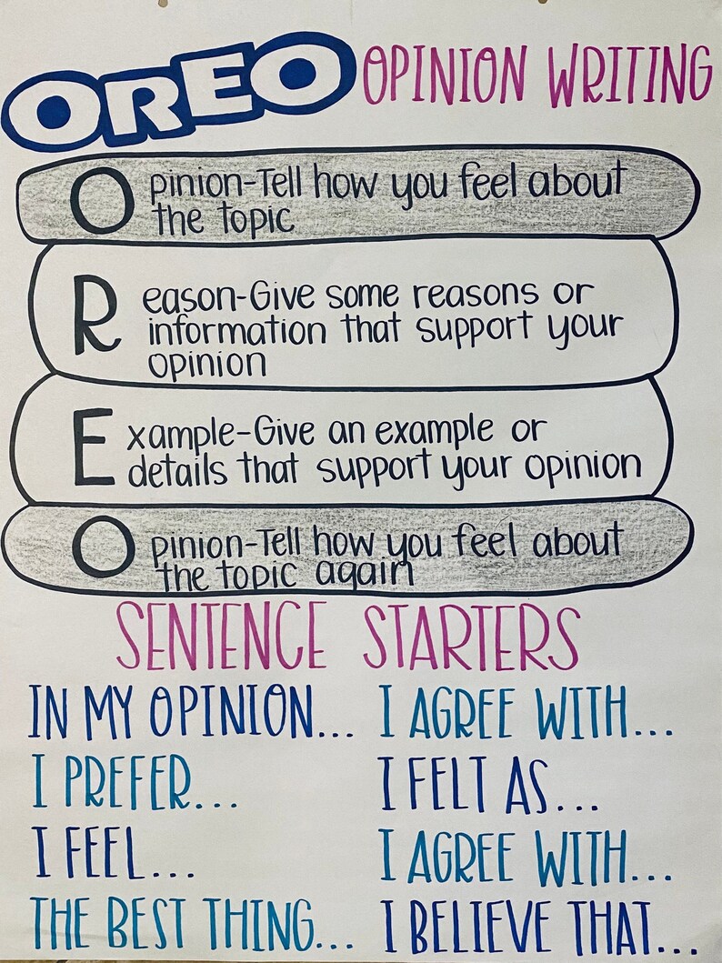 OREO Writing Chart - Etsy