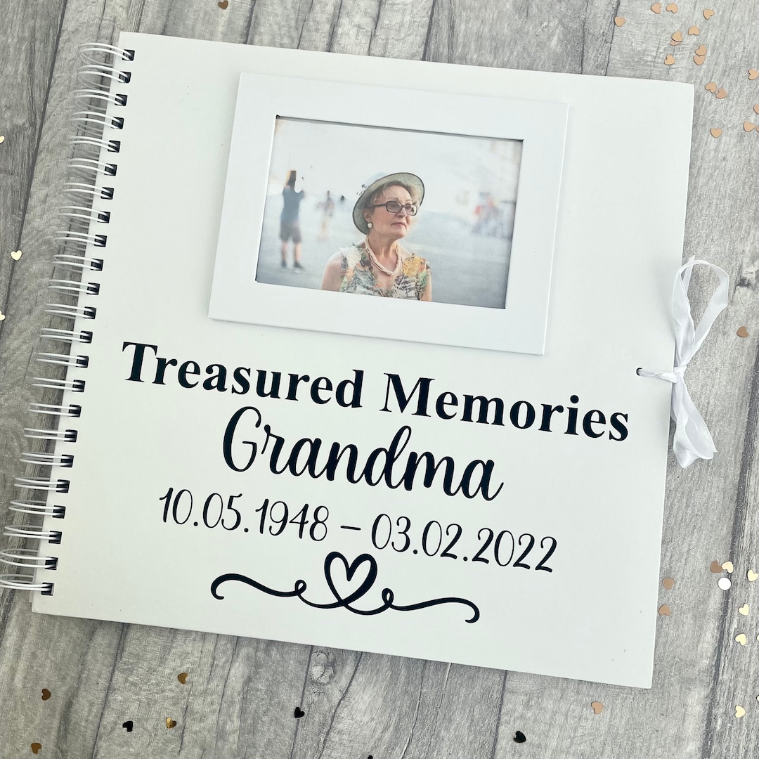 Bereavement Personalised Treasured Memories Photo Scrapbook ...