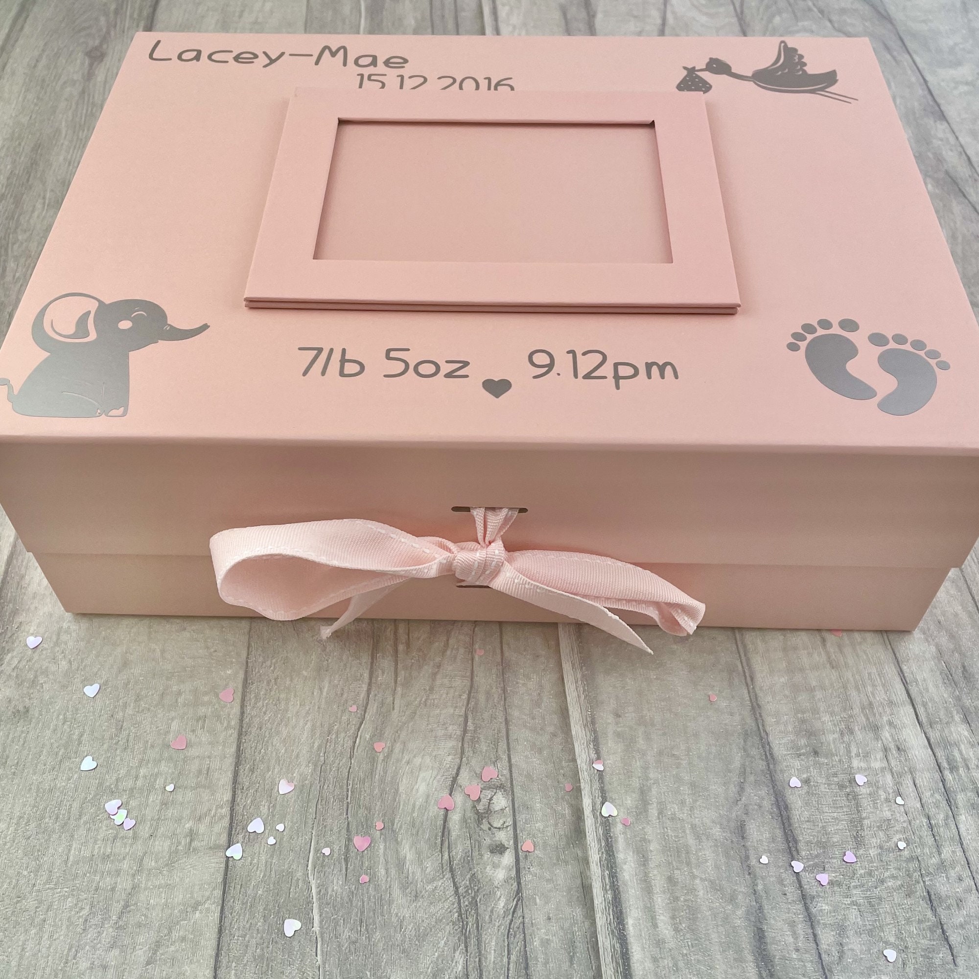 Personalised Newborn Keepsake Gift Box Baby Details Design | Etsy