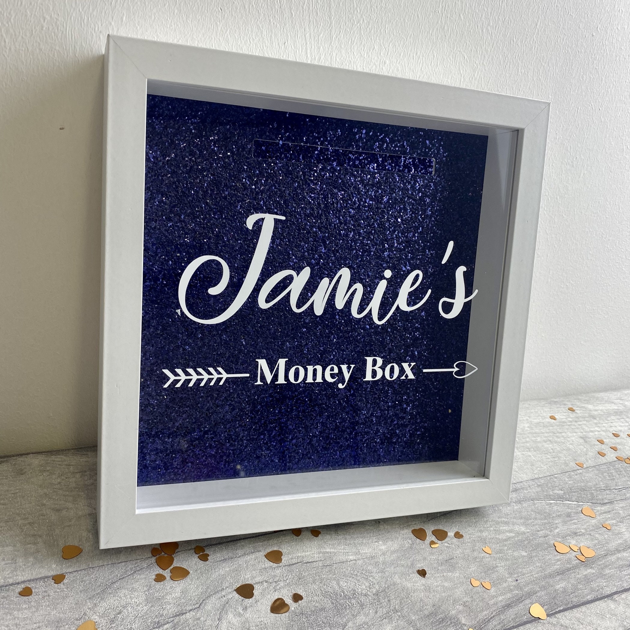 Personalised Money Box Custom White Box Frame Saving Fund | Etsy