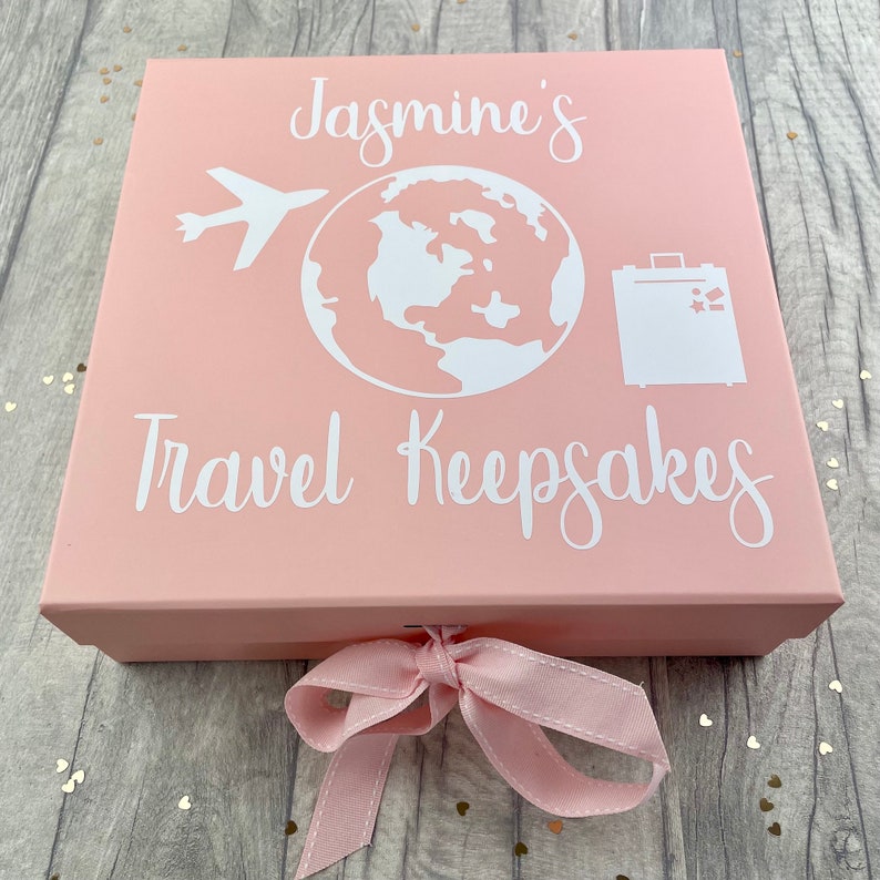 Personalised Travel Keepsakes Memory Box Luxury Ribbon Box - Etsy