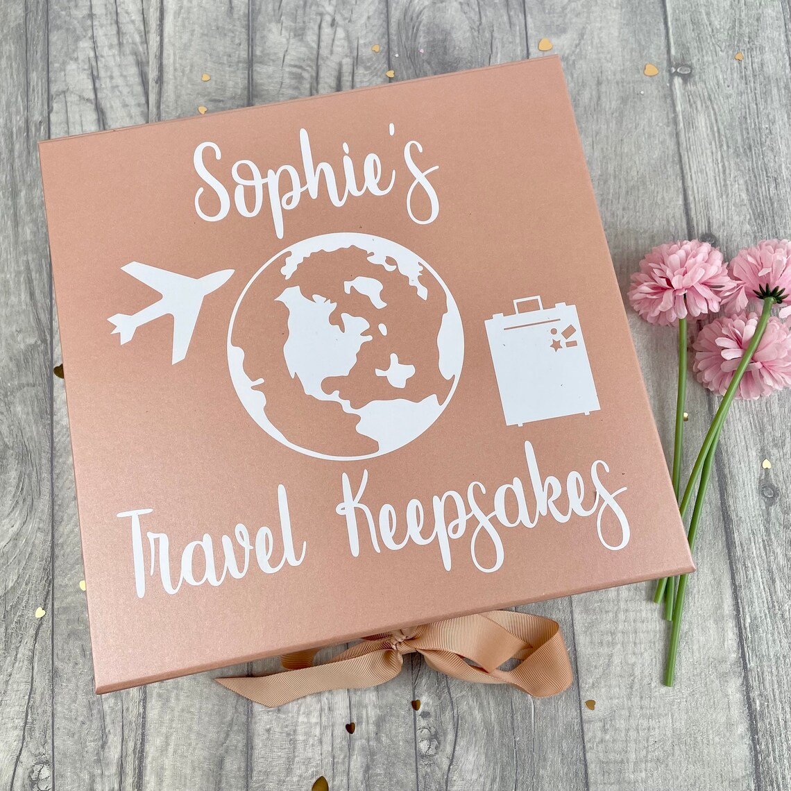 Personalised Travel Keepsakes Memory Box Luxury Ribbon Box - Etsy