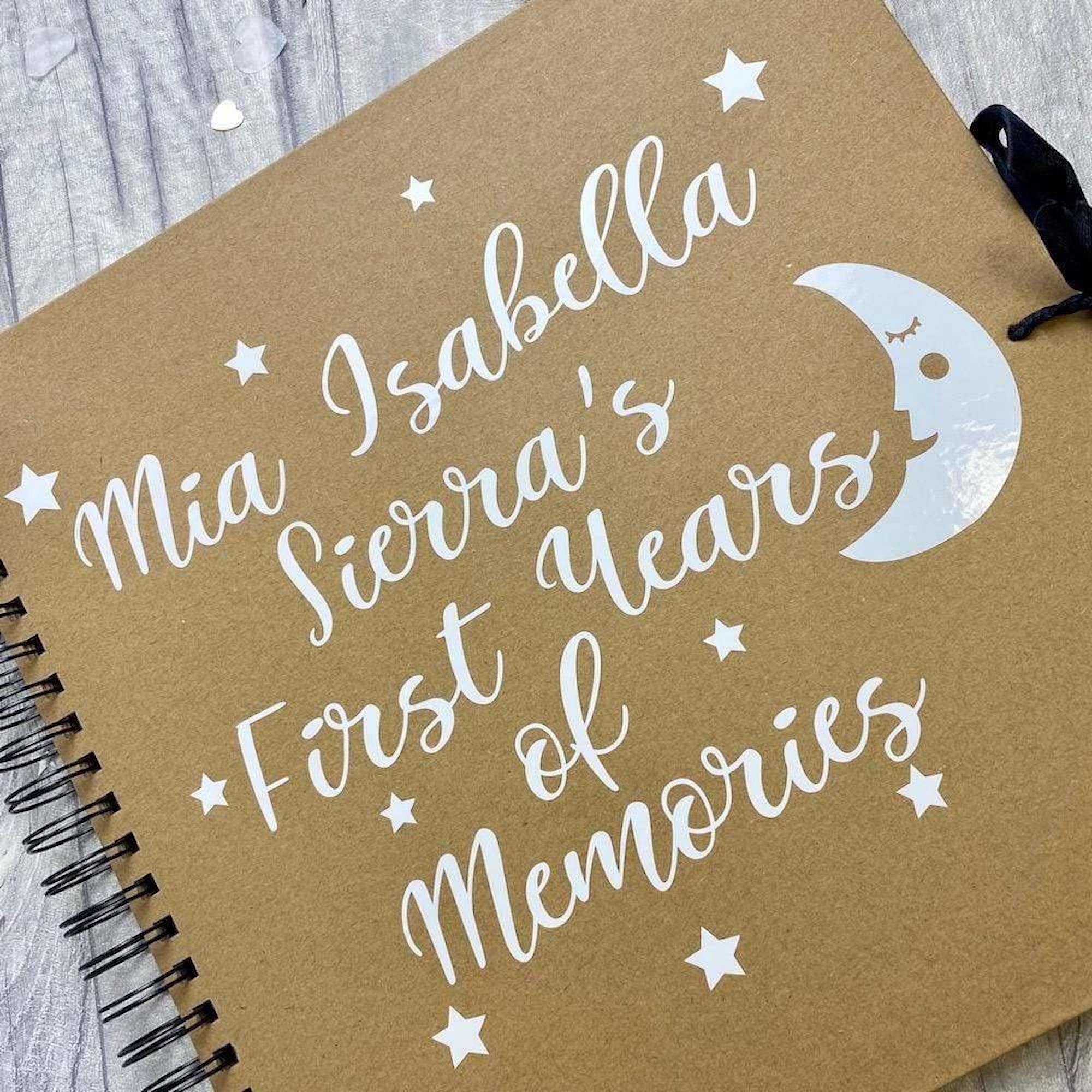 Babies First Years Scrapbook Personalised Moon and Stars - Etsy UK