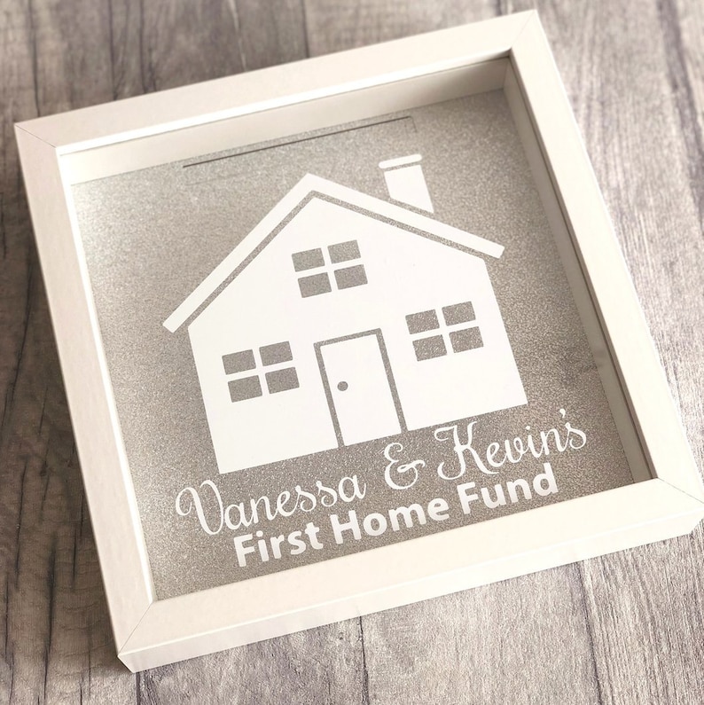 Personalised First Home Fund Money Box Frame with silver | Etsy