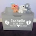 Personalised Kid's Grey Wooden Toy Storage Box Baby Girl - Etsy