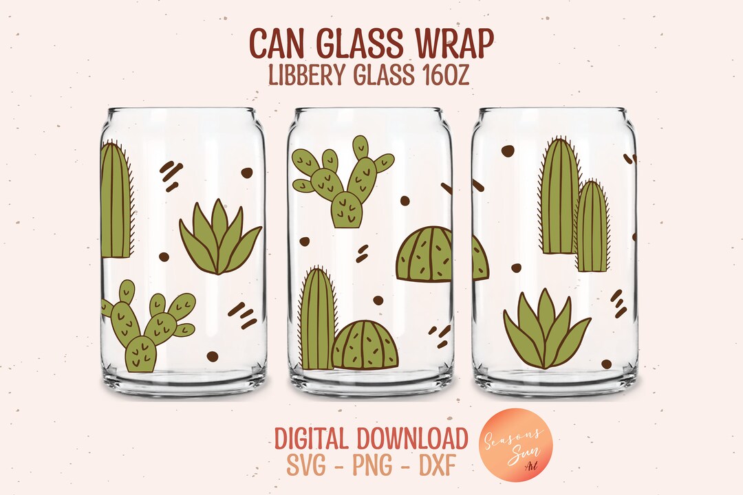 Beer can glass svg Cactus svg files for Cricut Succulent - Etsy Portugal