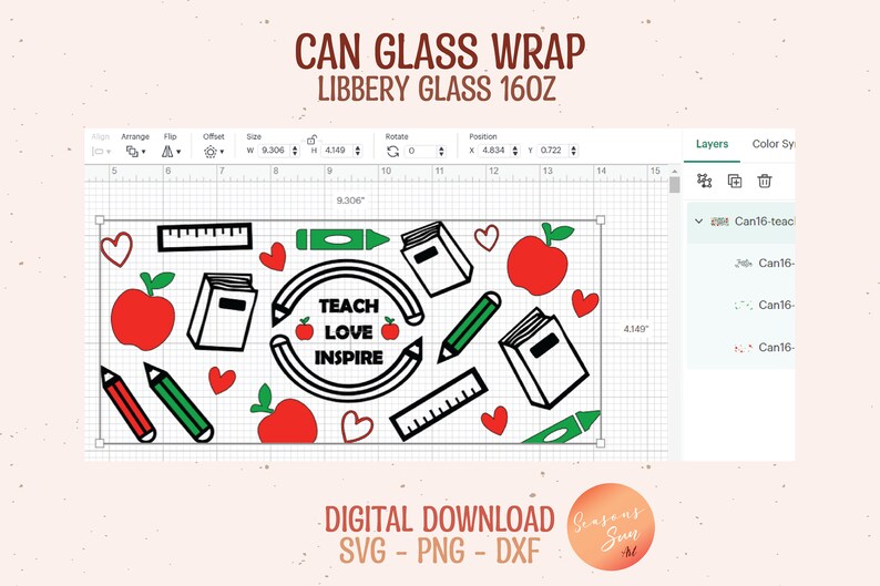 Beer Can Glass Svg Teacher Appreciation Svg Files for Cricut Teach Love ...