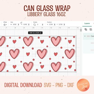 Beer Can Glass Svg Valentines Svg Files for Cricut Hearts Pattern ...