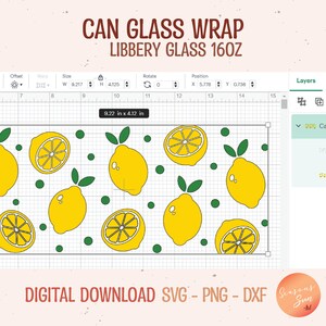 Libbey Glass Svg 16oz Lemon Svg File for Cricut Lemonade Beer Can Glass ...