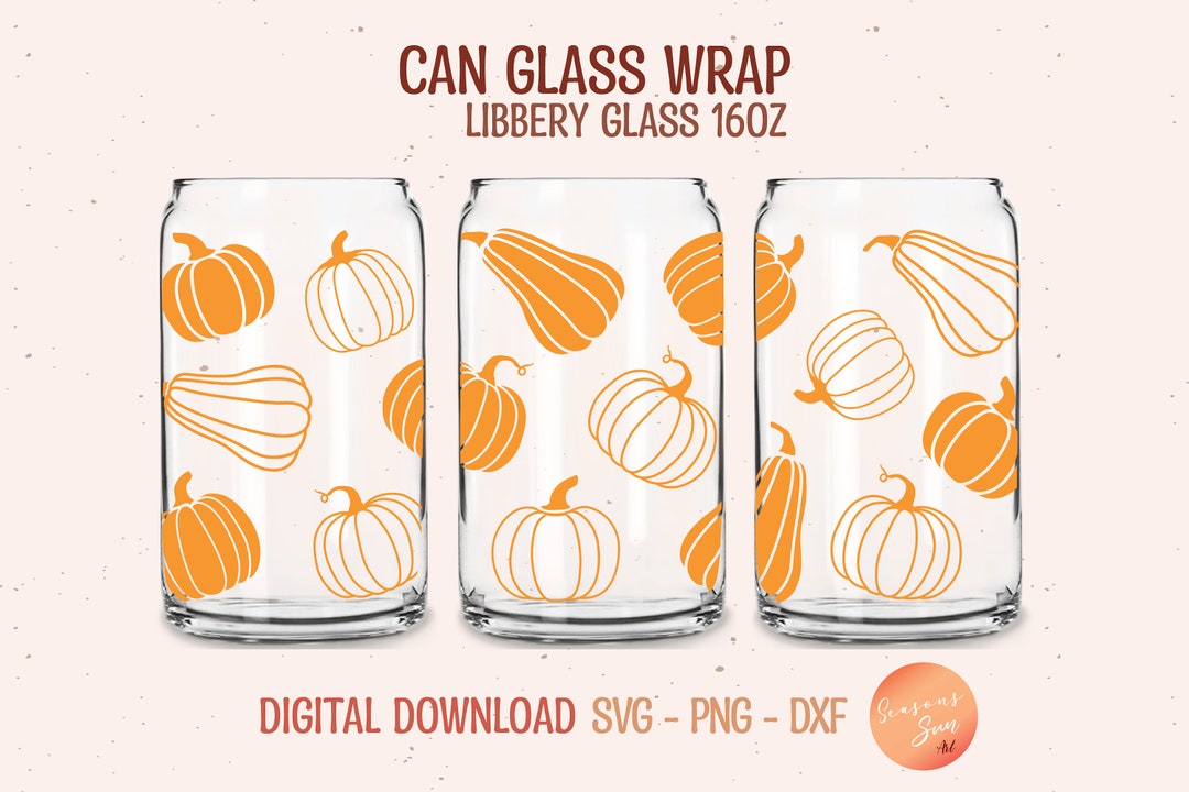 Pumpkins Outline Libbey Glass Svg Fall Beer Can Glass Svg Autumn 16oz ...