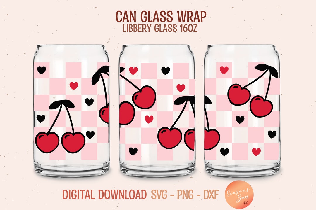 Beer Can Glass Svg Retro Valentine Svg Files for Cricut Cherry Libbey ...