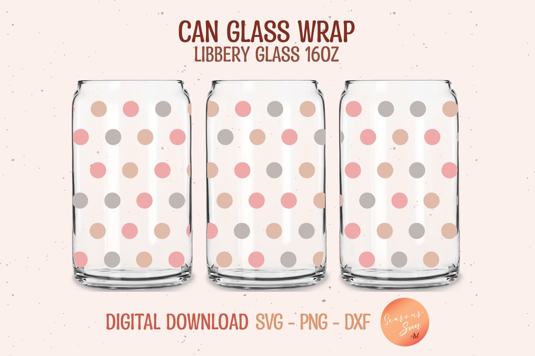 Beer Can Glass Svg Polka Dots Svg Files for Cricut Round Dotty Libbey ...