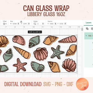 Beer Can Glass Svg Seashells Svg Files for Cricut Seashells Libbey ...