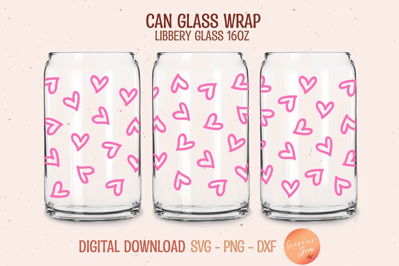 Beer Can Glass Svg Valentines Svg Files for Cricut Hearts - Etsy