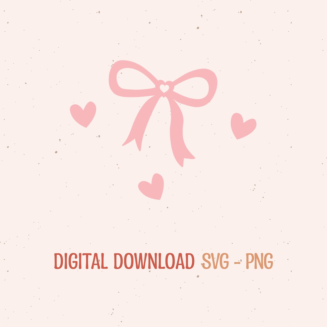 Pink Bow Svg, Ribbon Svg, Coquette Svg, Plotter File,png, Svg File for ...