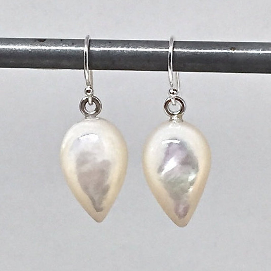 Silver Acorn Earrings Pearl Acorn Earrings Mother of Pearl Acorn ...