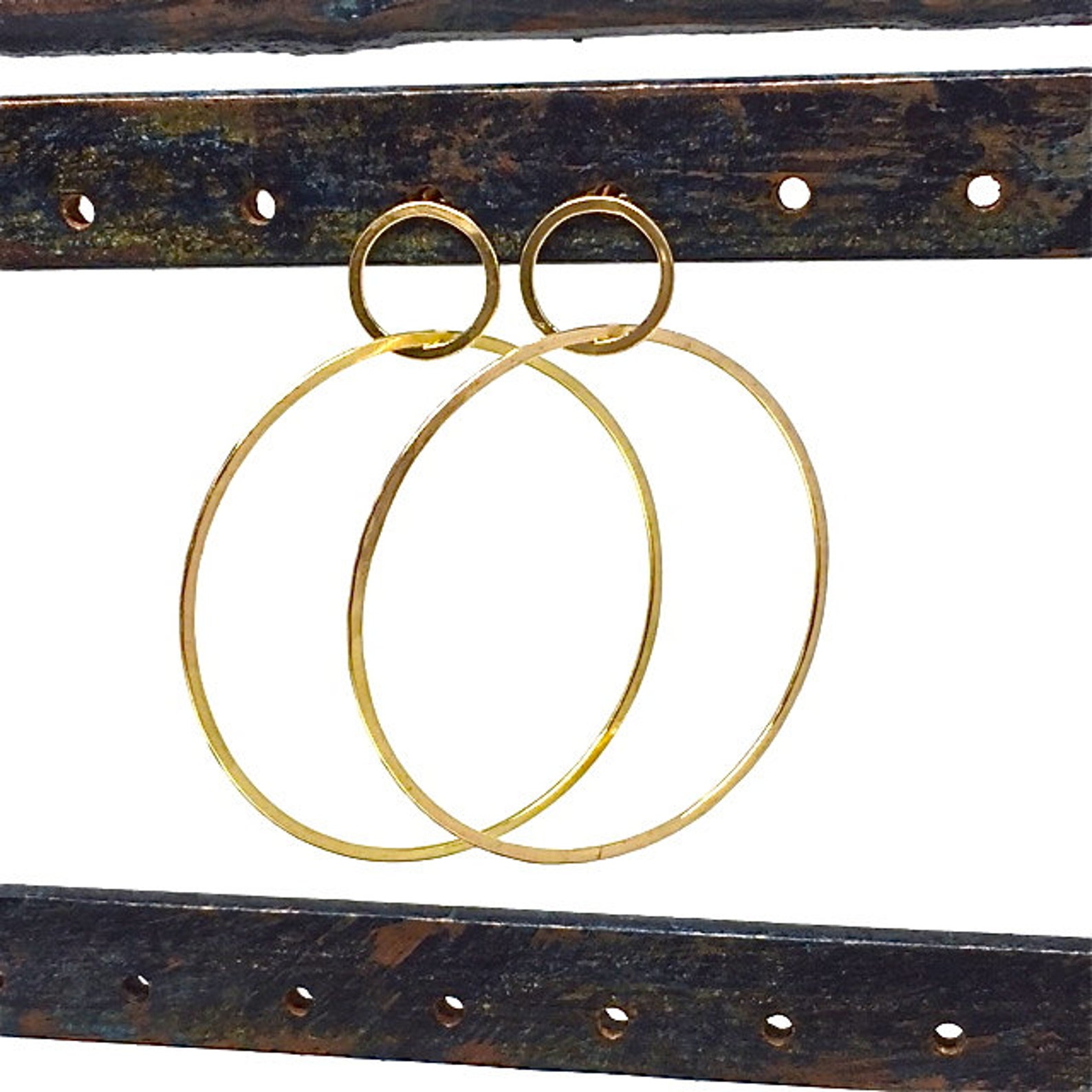 Circle Earrings Gold Circle Earrings Interlocking Circle Earrings 18k ...