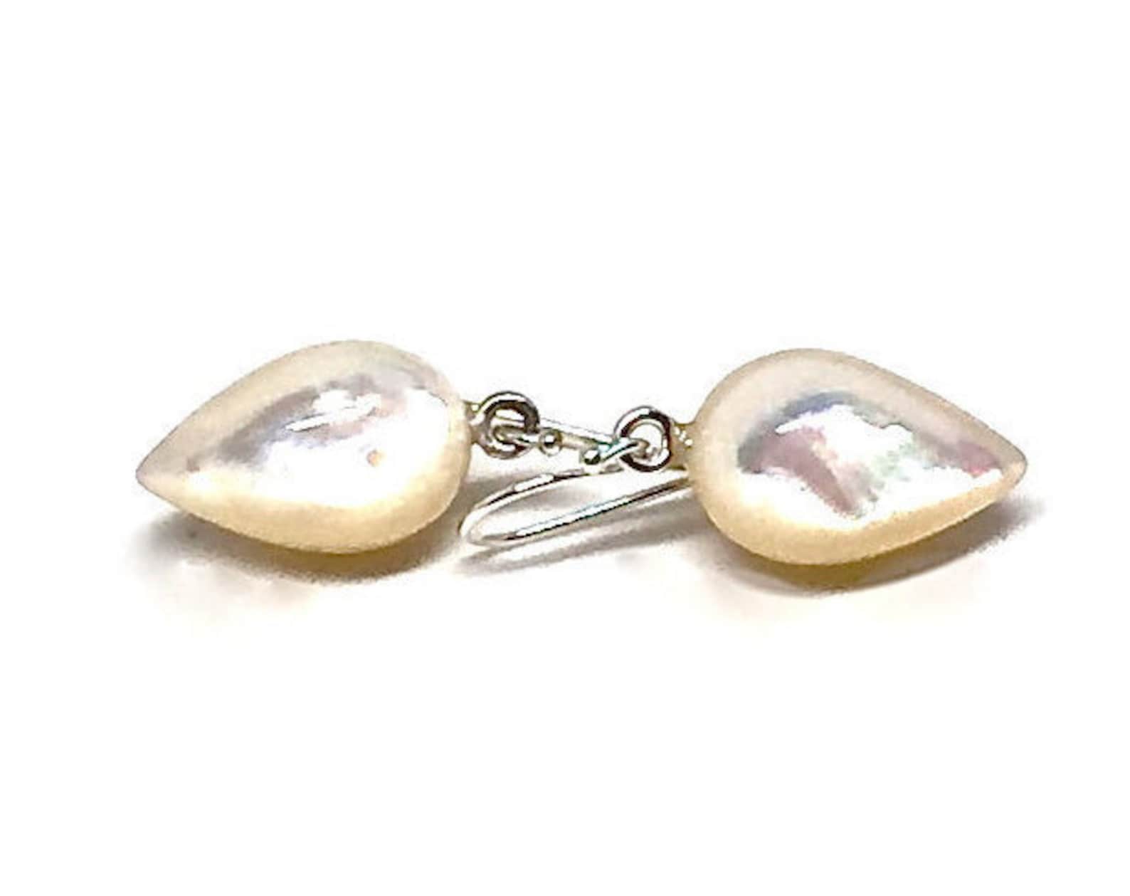 Silver Acorn Earrings Pearl Acorn Earrings Mother of Pearl Acorn ...