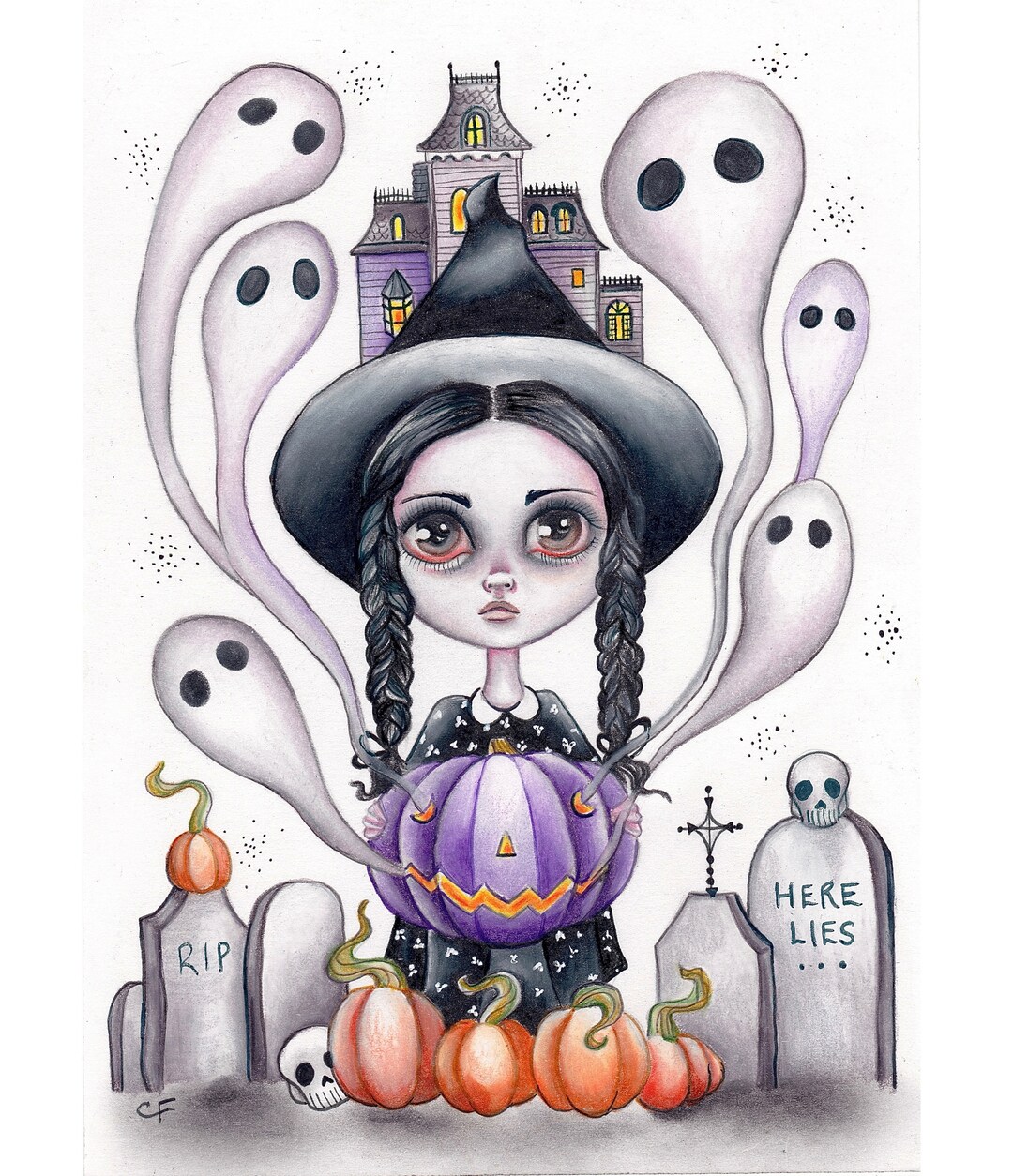 Wednesday Addams- Original Artwork - Etsy