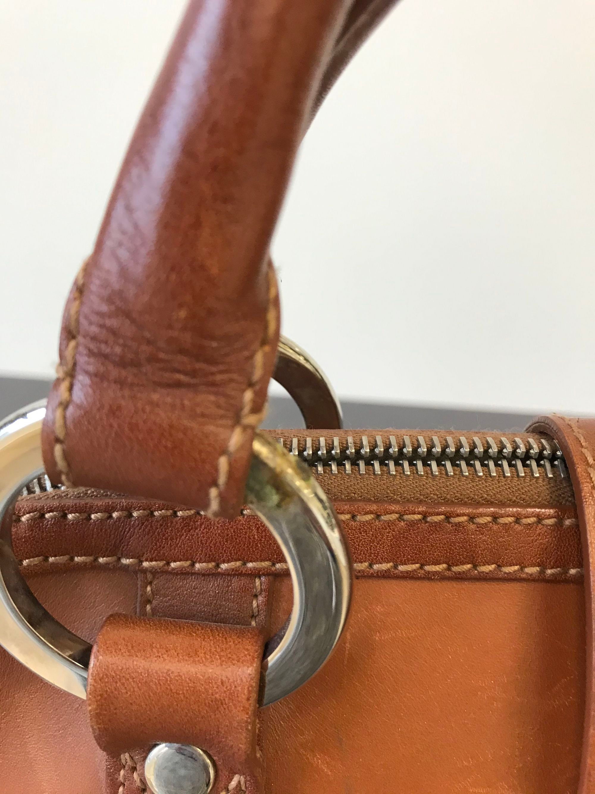 Vintage Cognac Leather Mark Gill Bag Made in Italy | Etsy