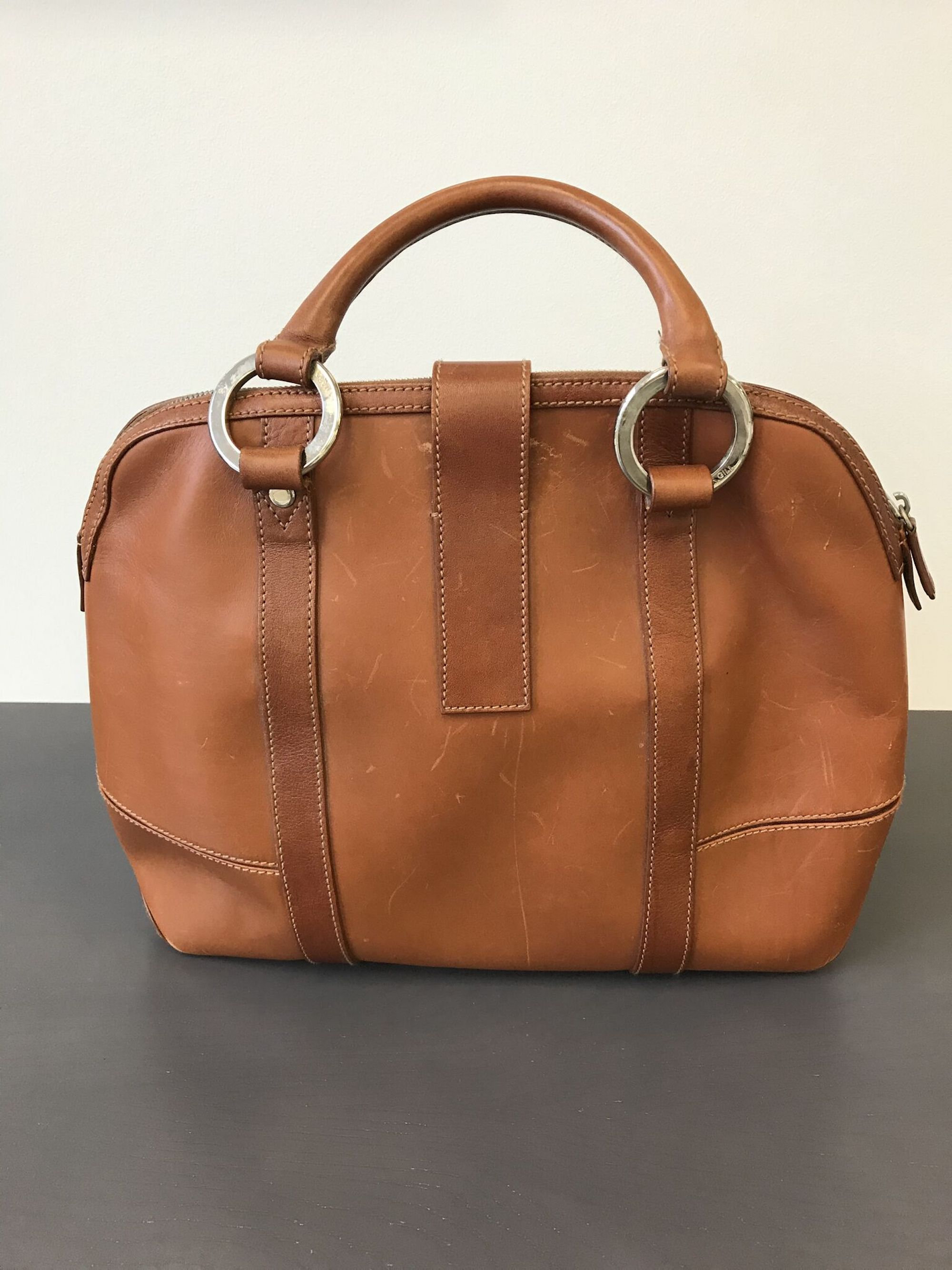 Vintage Cognac Leather Mark Gill Bag Made in Italy | Etsy