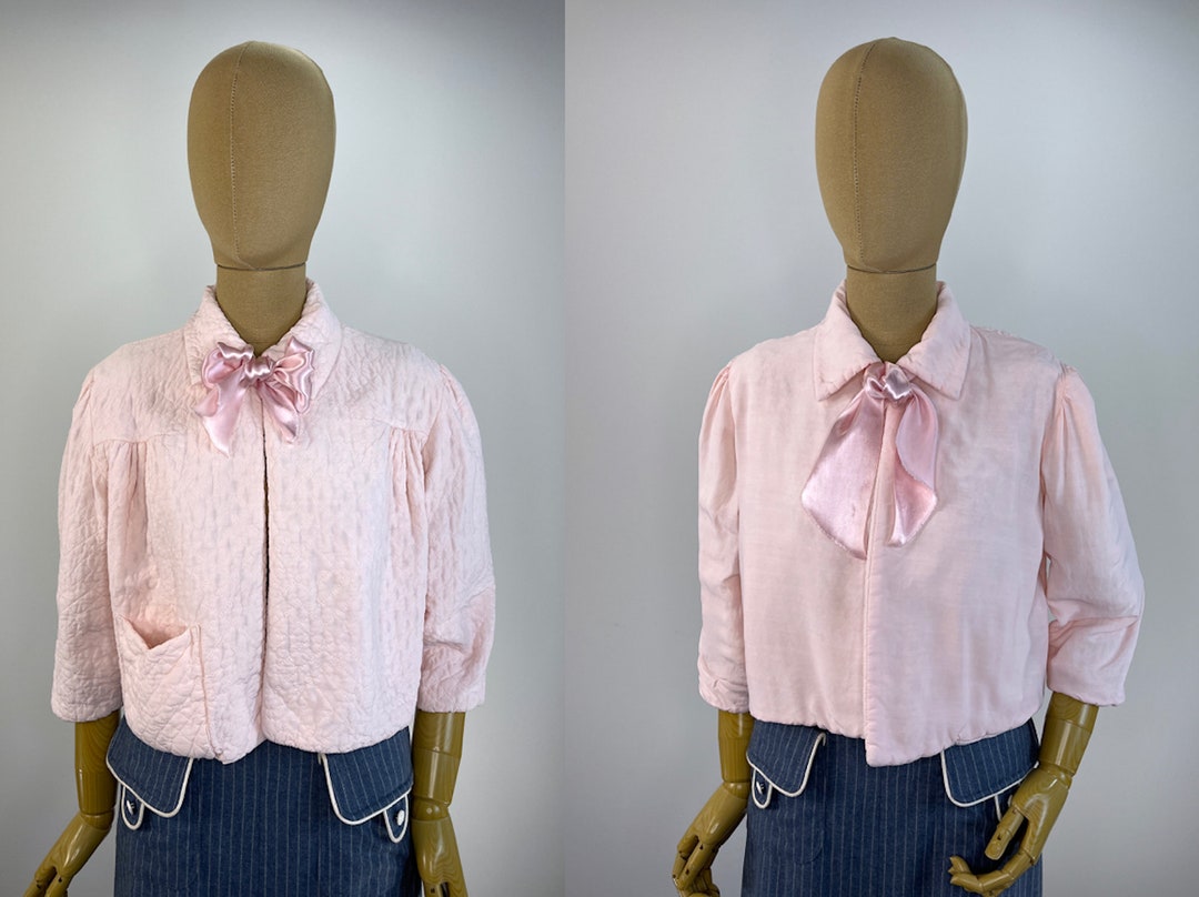Vintage Mid-century Reversible Pale Pink Bed Jacket. One Side is ...