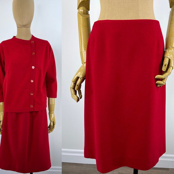 Red Wool Skirt - Etsy